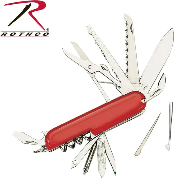 Red and Silver Multi Function Pocket Knife Adventure - HIT a Double