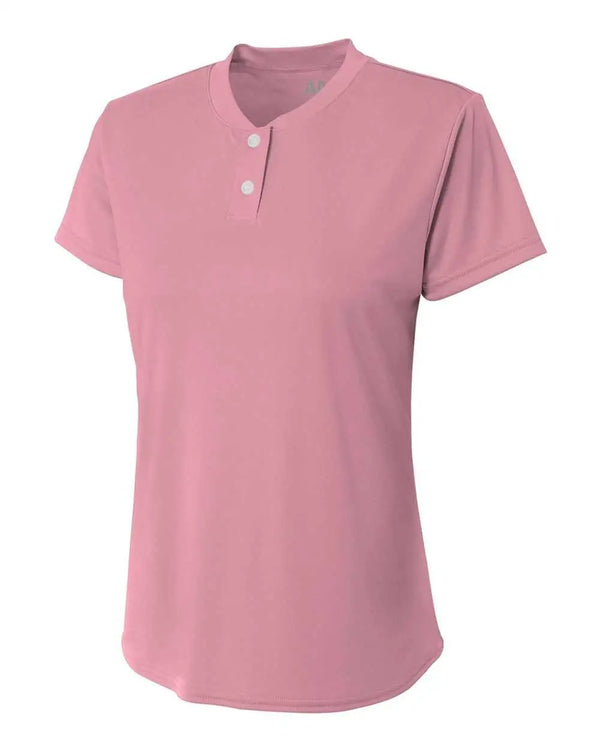 NW3143 Womens 2-Button Tek Henley Pink - HIT a Double