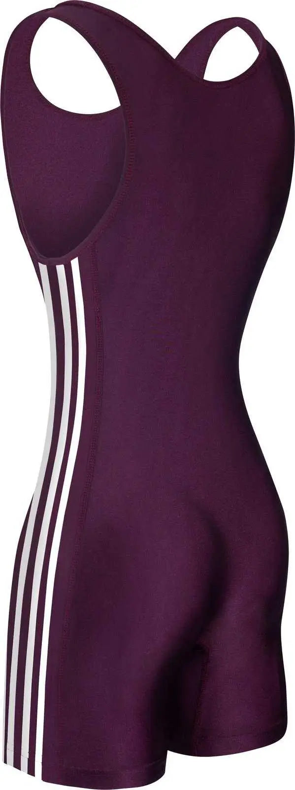 Adidas AS102s Stripe Wrestling Singlet Maroon - HIT a Double