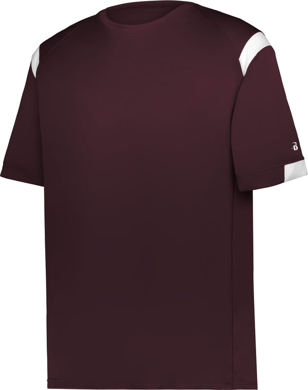 Badger Sport 225100Y On The Rise Youth Tee - Maroon White - HIT a Double
