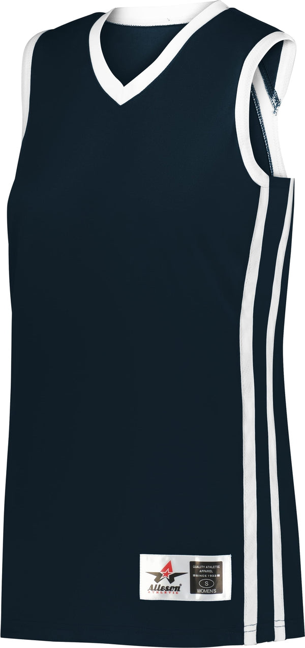 Alleson Athletic 539Jw Ladies Basketball Jersey - Navy White - HIT a Double