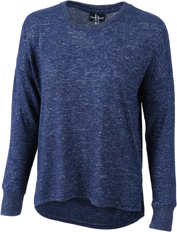 Boxercraft L06 Women's Cuddle Boxy Crew - Navy Heather - HIT a Double