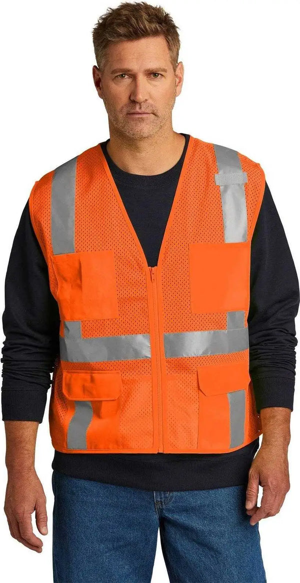 CornerStone CSV104 ANSI Safety Orange Mesh Vest - HIT a Double