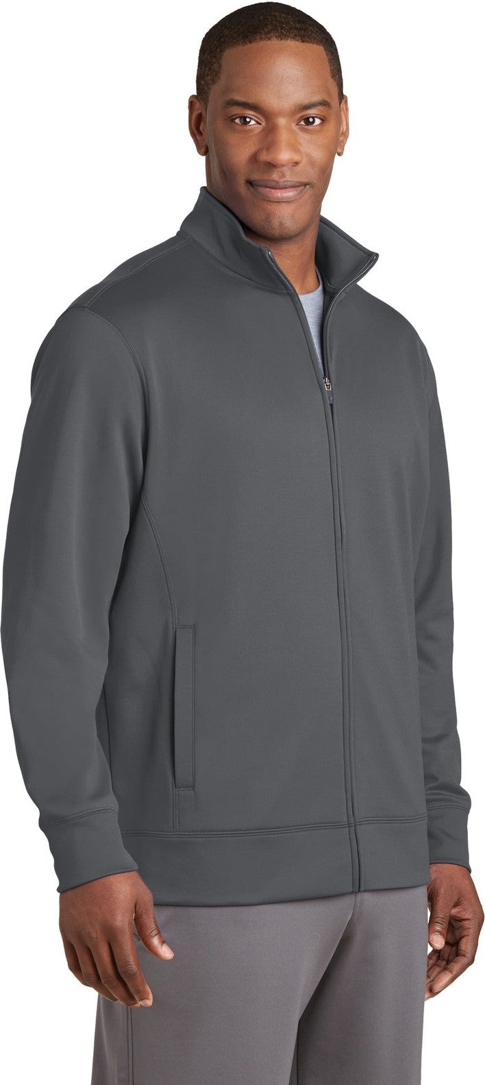 Sport-Tek ST241 Sport-Wick Fleece Full-Zip Jacket - Dark Smoke Gray ...