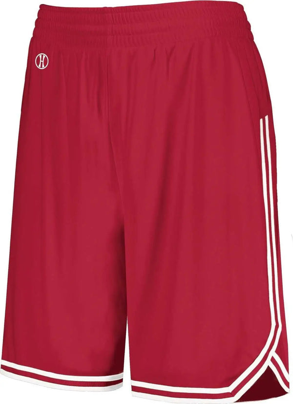 Ladies Retro Basketball Shorts Scarlet White - HIT a Double