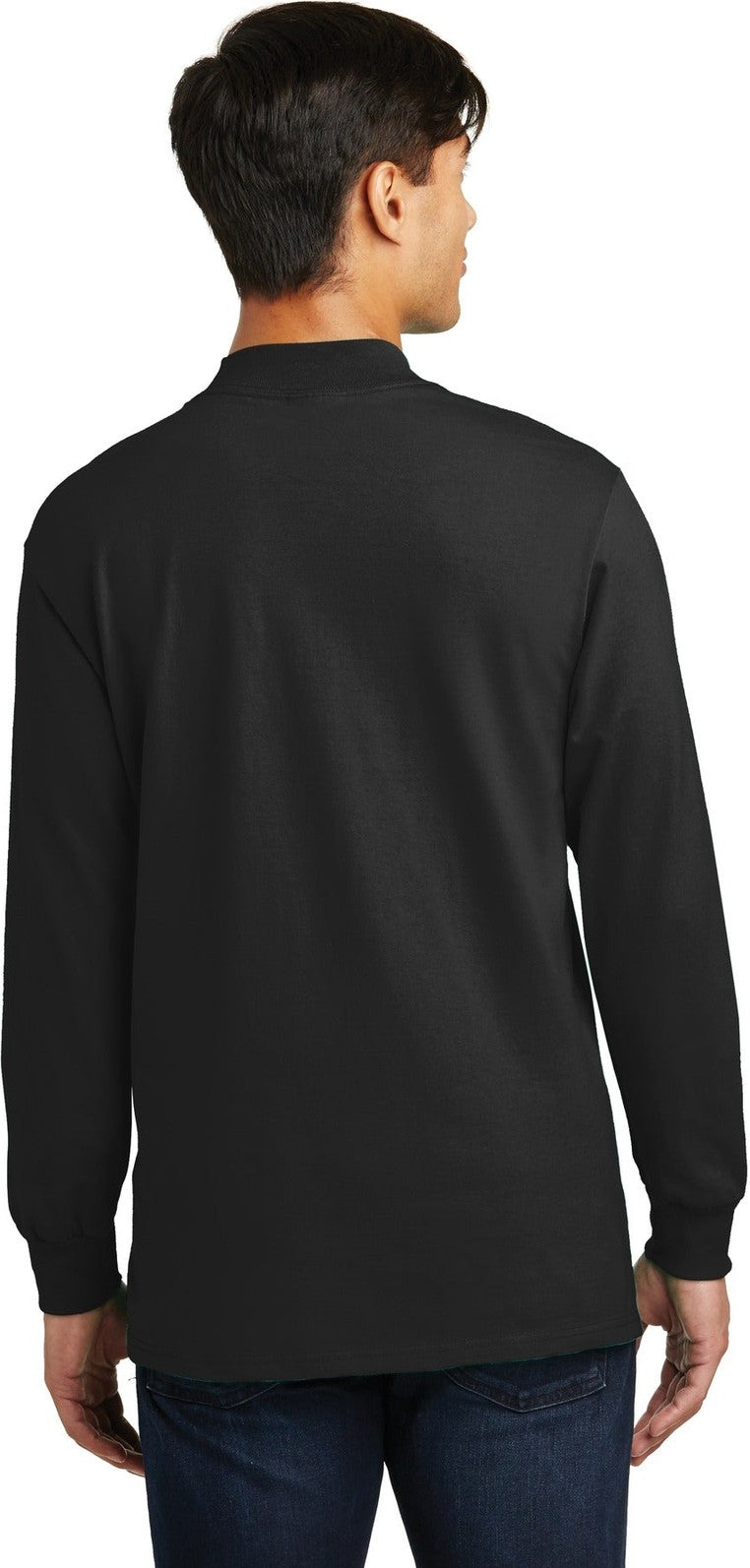 Port & Company PC61M Port & Co Essential Mock Turtleneck - Jet Black ...
