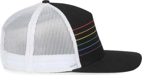 OC Sports OC503M Stripped Front Panel Cap - Black - HIT a Double