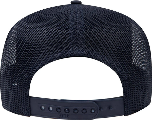 Navy 5 Panel Mid Profile Mesh Trucker Cap - HIT a Double