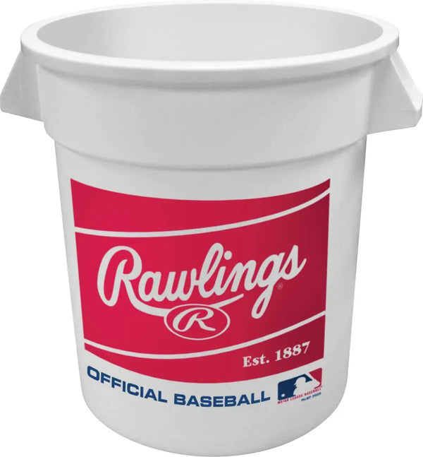 Rawlings 10-Gallon Empty Baseball Bucket - White - HIT - HIT a Double