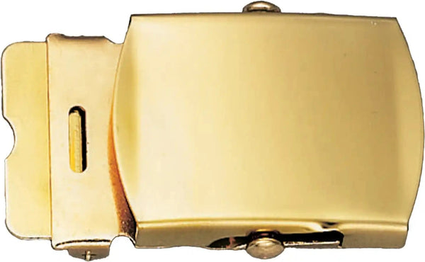 Shiny Solid Brass Web Belt Buckle Military Style - HIT a Double