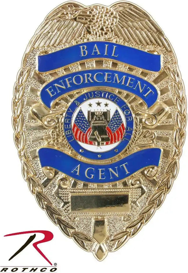Premium Gold Bail Enforcement Agent Badge - HIT a Double