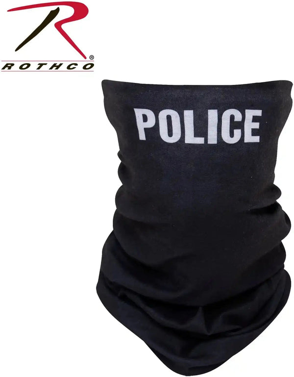 Black Police Tactical Wrap Neck Gaiter Face Covering - HIT a Double