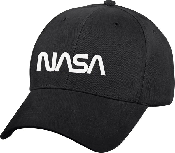 Retro NASA Worm Logo Low Profile Black Cap - HIT a Double