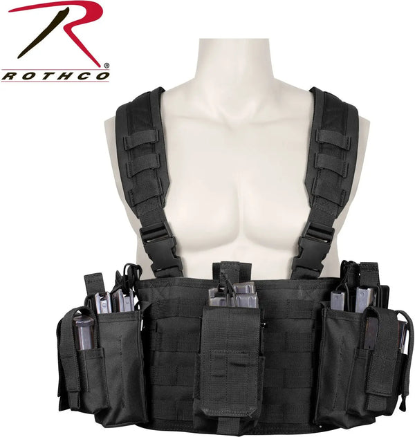 Operators Tactical Chest Rig Black Lightweight Vest - HIT a Double