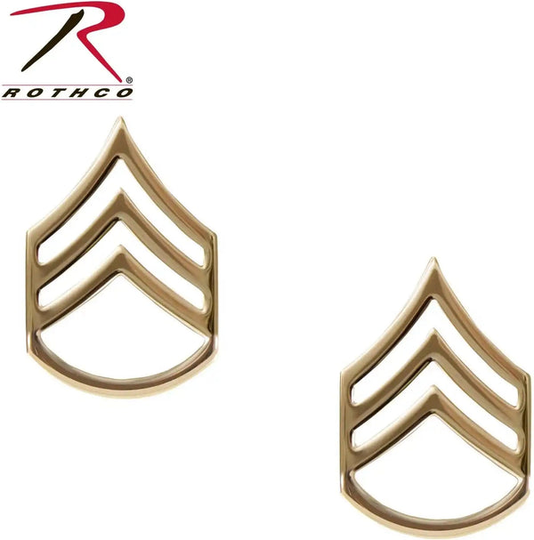 Staff Sergeant Polished Gold Insignia Military Glow - HIT a Double