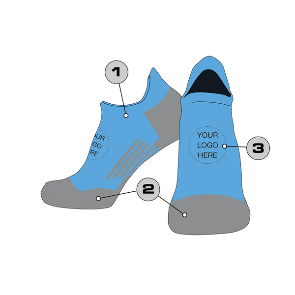 Custom No Show Socks with Discreet Heel Tab - HIT a Double
