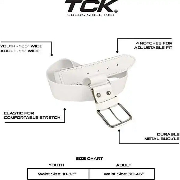 TCK Prosport Belt Knee High Socks White Combo - HIT a Double