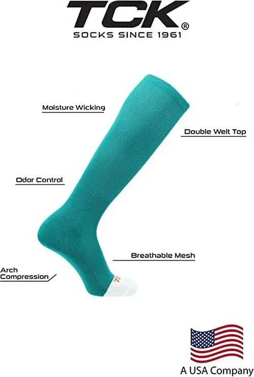 TCK ProSport Performance Knee High Teal Socks - HIT a Double