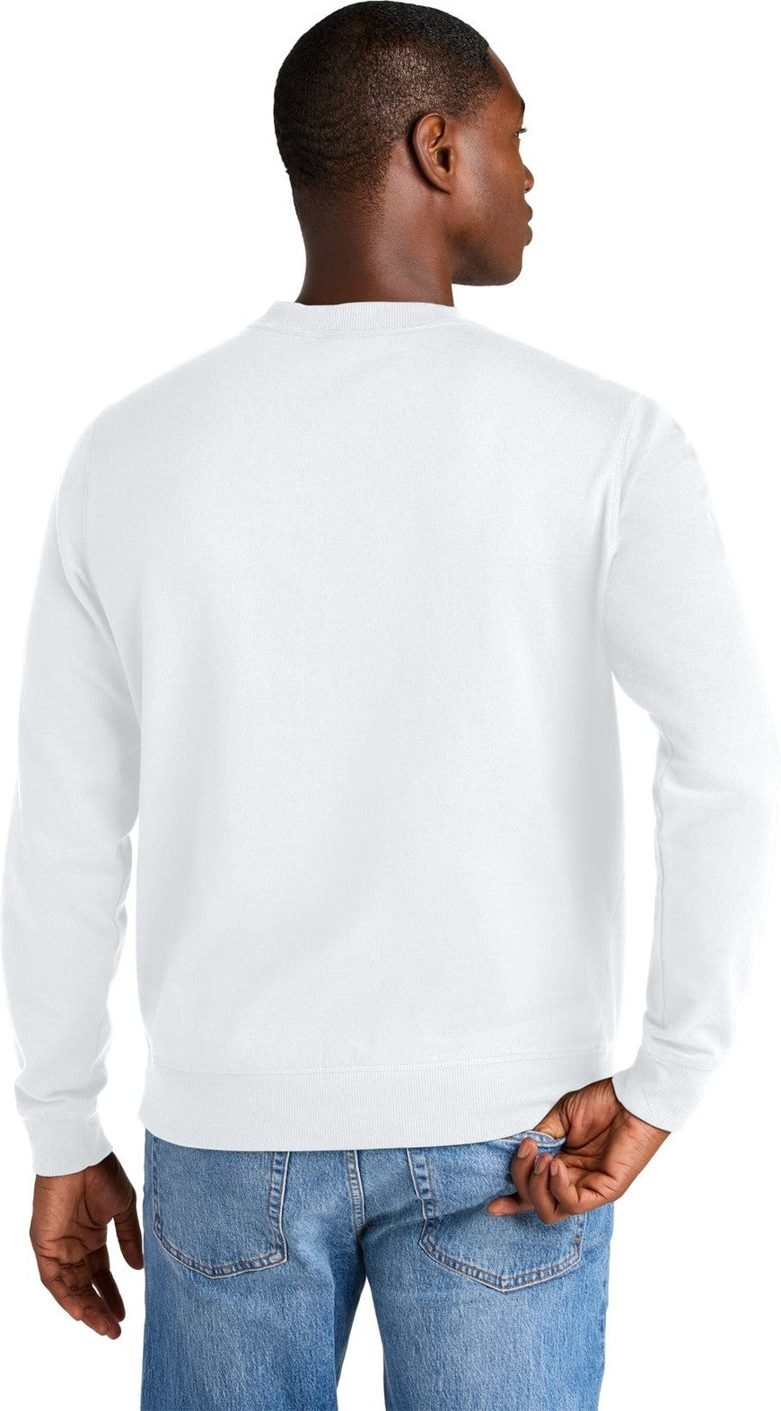 District DT8104 Re-Fleece Crew - White - HIT a Double