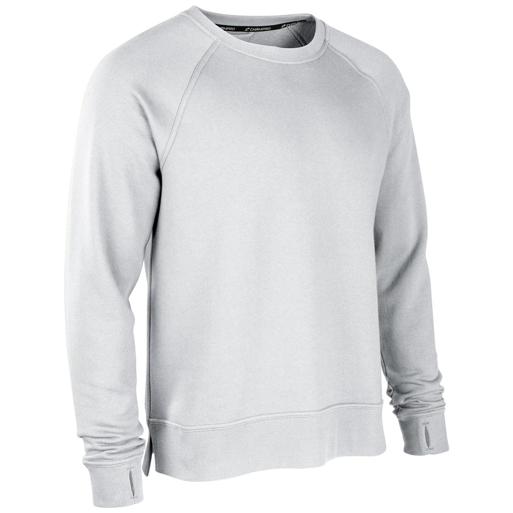 Champro VFSH1 Victory Fleece Men's Split Hem Crew - White - HIT a Double