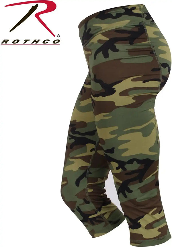 Stylish Womens Camo Workout Performance Capris - HIT a Double